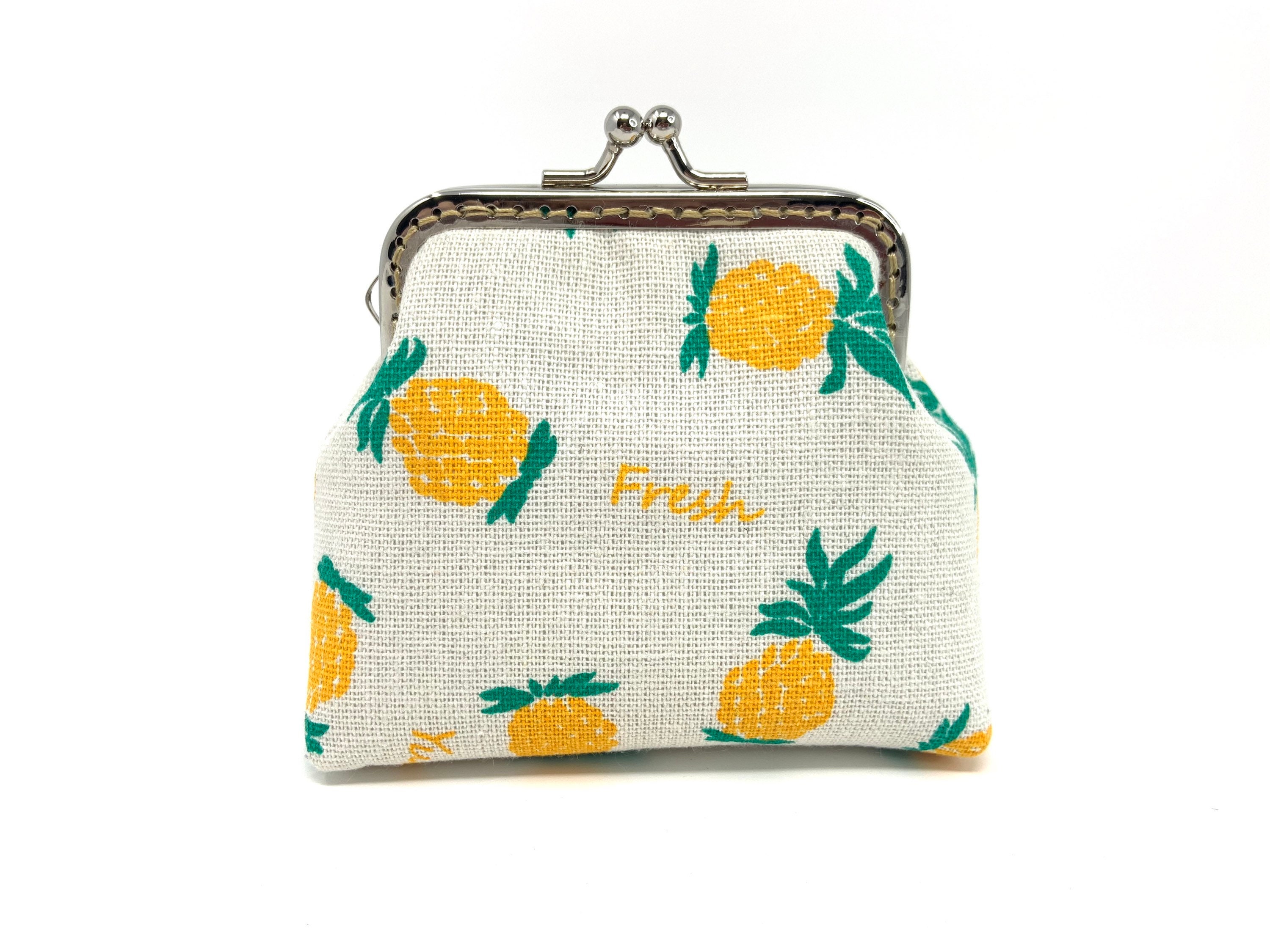 Handmade White Yellow Pineapple Fruit Kiss Lock Clasp Change | Etsy