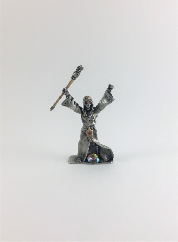 Pewter Skeleton Reaper King Holding Scepter and Accented With | Etsy
