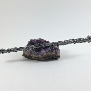 Pewter Celestial Star Wand - Genuine Rock Crystal & Crystals - Etsy