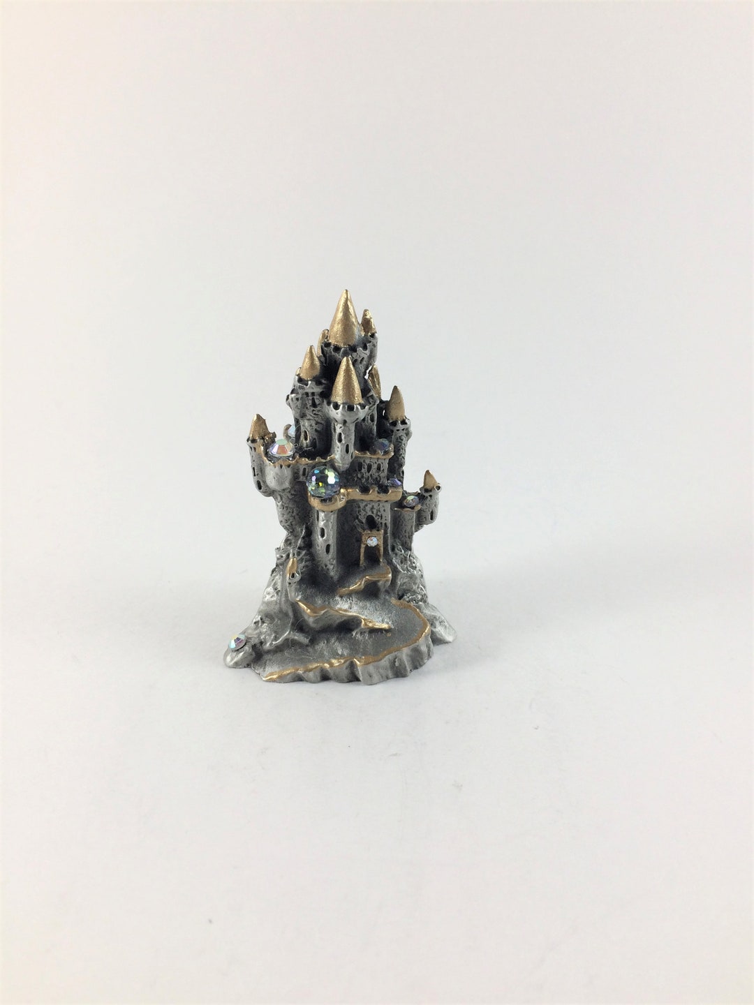 Pewter Castle on Mountain With Winding Stairs and Many Crystals - Etsy