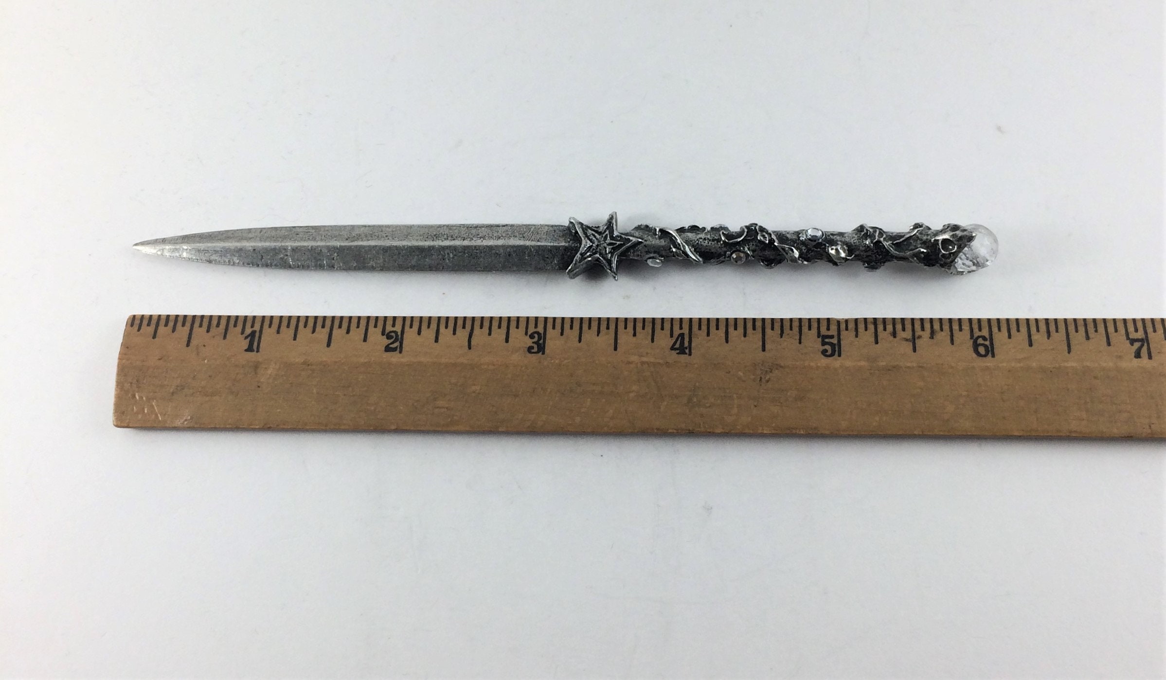 Pewter Celestial Star Athame Genuine Rock Crystal & Clear - Etsy