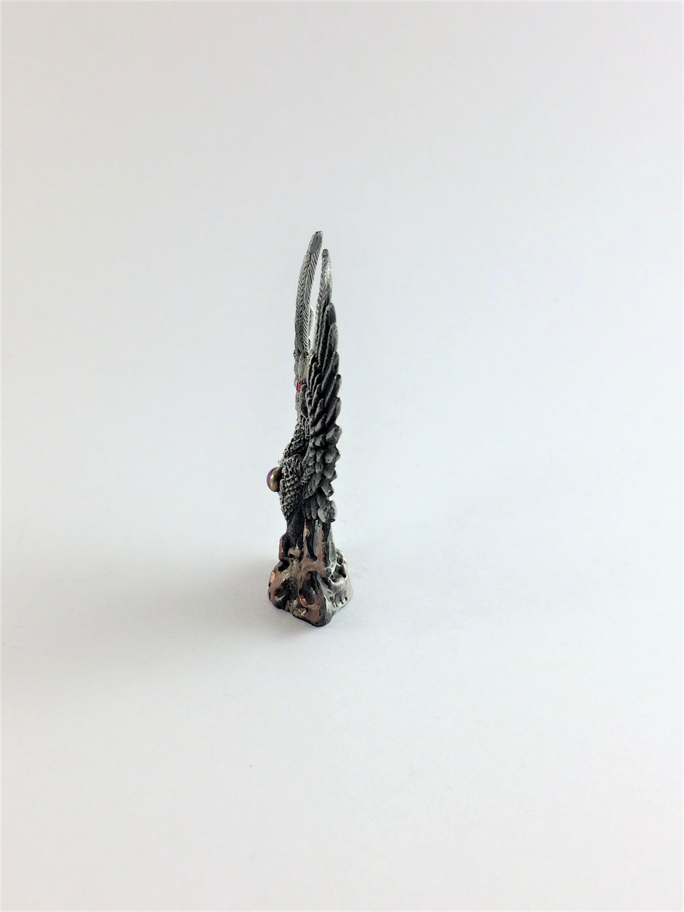 Pewter PHOENIX Rising From Flames With Red Crystal Accents - Etsy