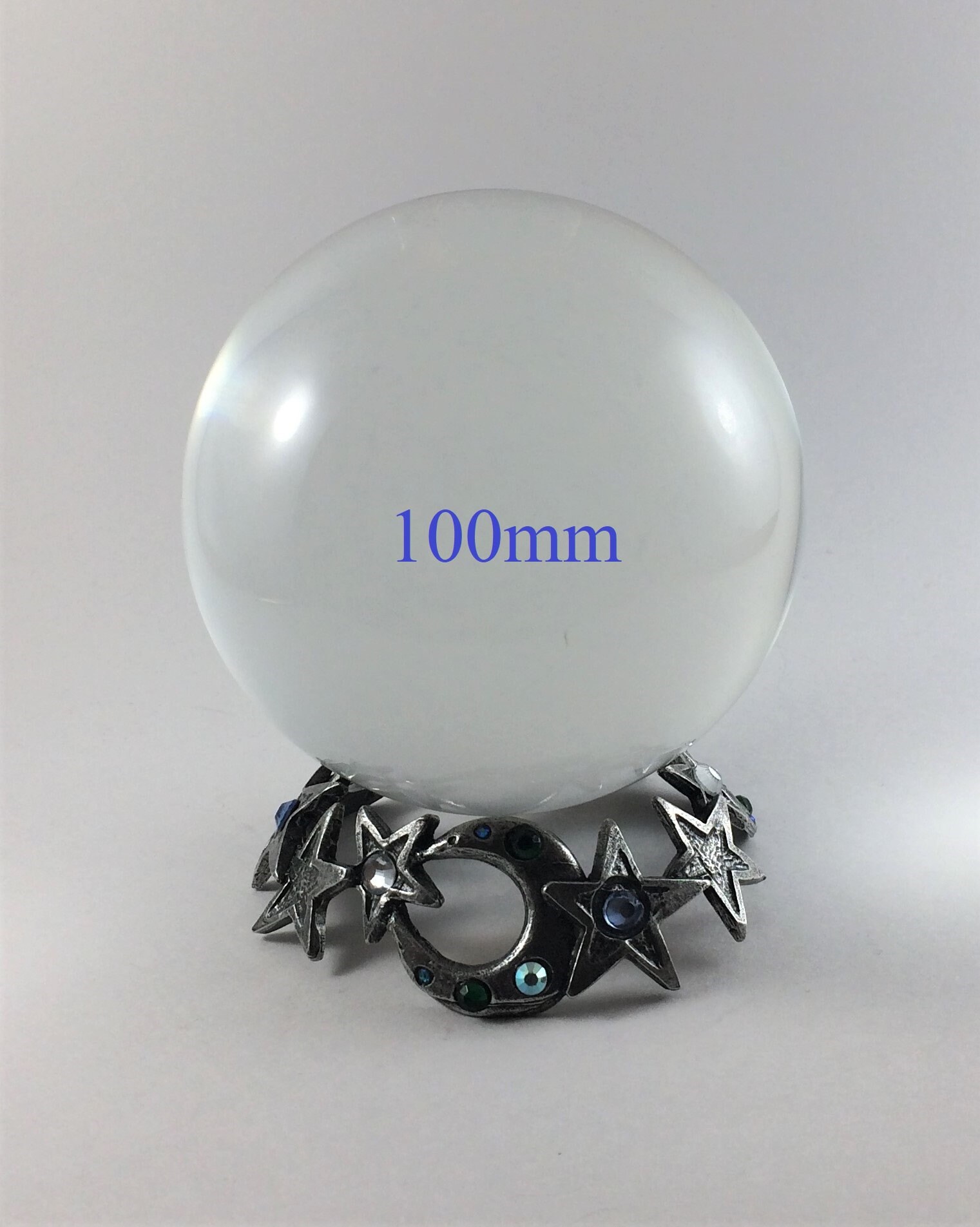 Pewter Celestial Star & Moon Stand With Colorful Crystals | Etsy