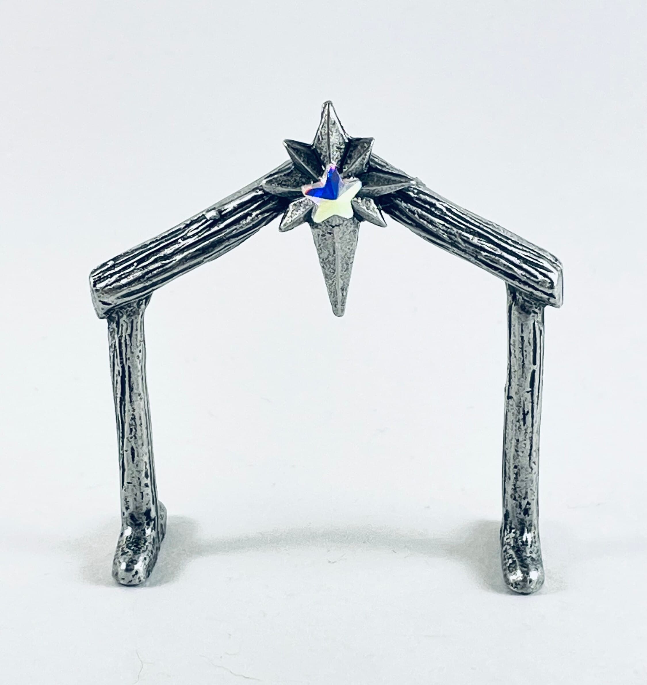 Miniature 11 Piece Pewter NATIVITY SET With MANGER and Crystals - Etsy