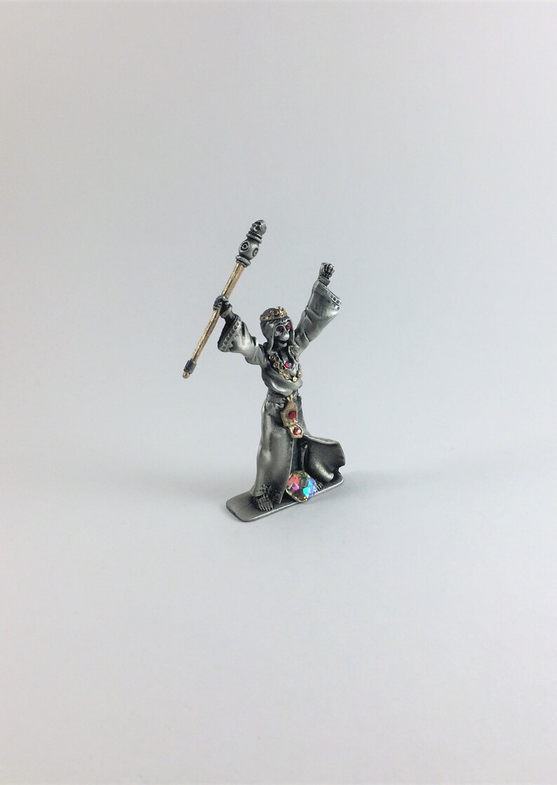 Pewter Skeleton Reaper King Holding Scepter and Accented With - Etsy