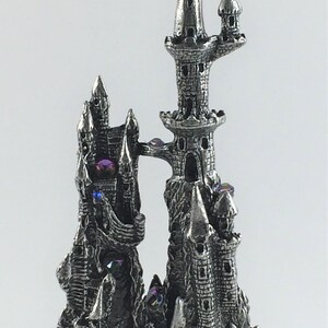 Tall Pewter Twin Castles With Bridge and Many Colorful Crystals - Etsy