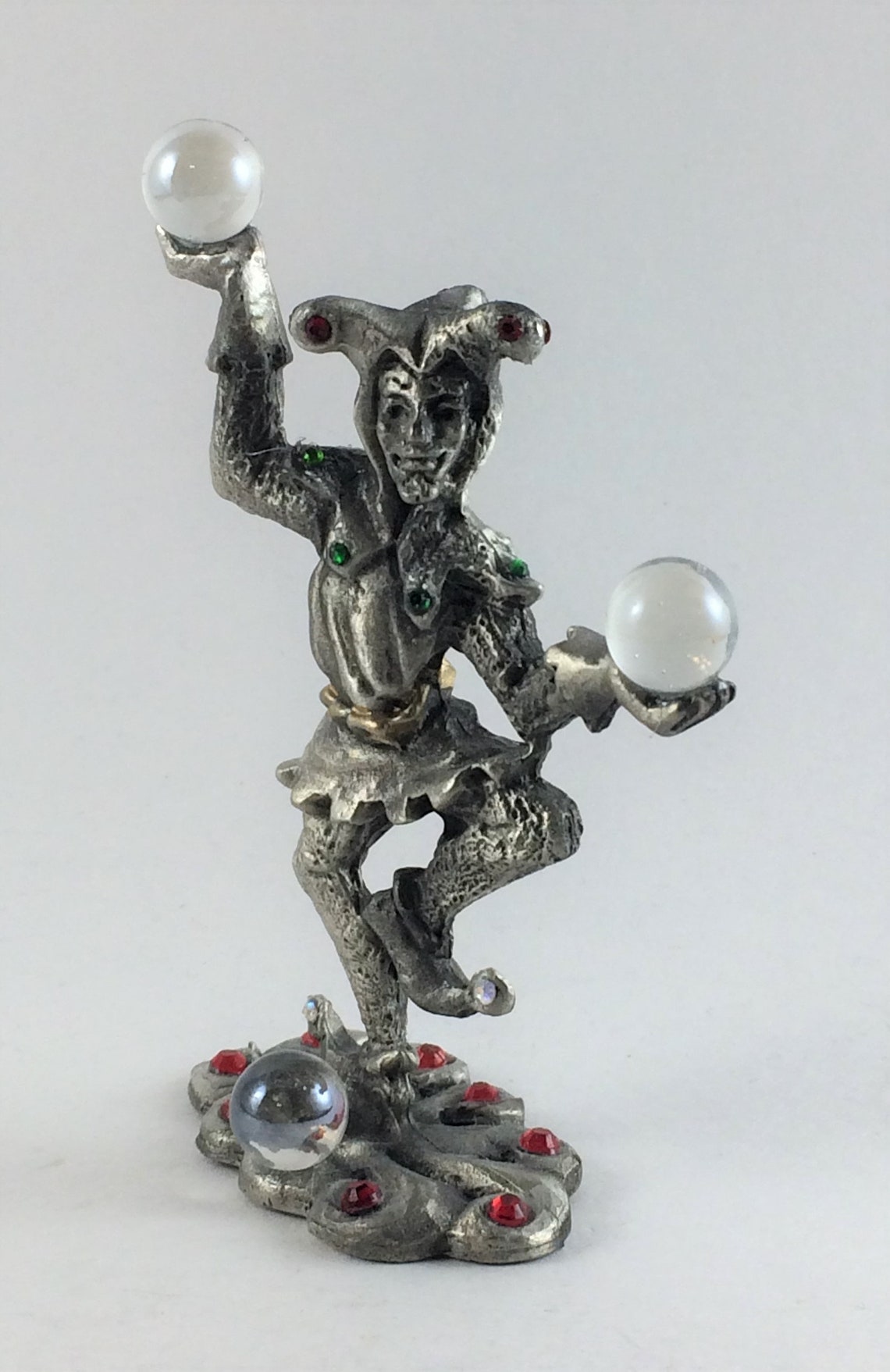 Pewter Court Jester With Colorful Crystals - Etsy