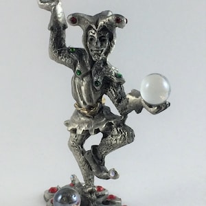 Pewter Court Jester With Colorful Crystals - Etsy