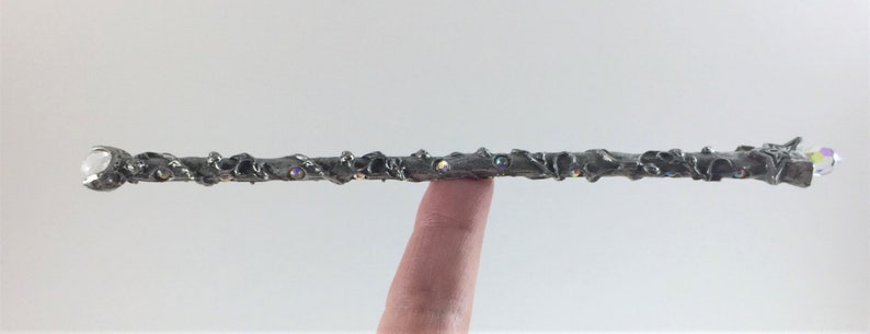 Pewter Celestial Star Wand Genuine Rock Crystal & Crystals - Etsy
