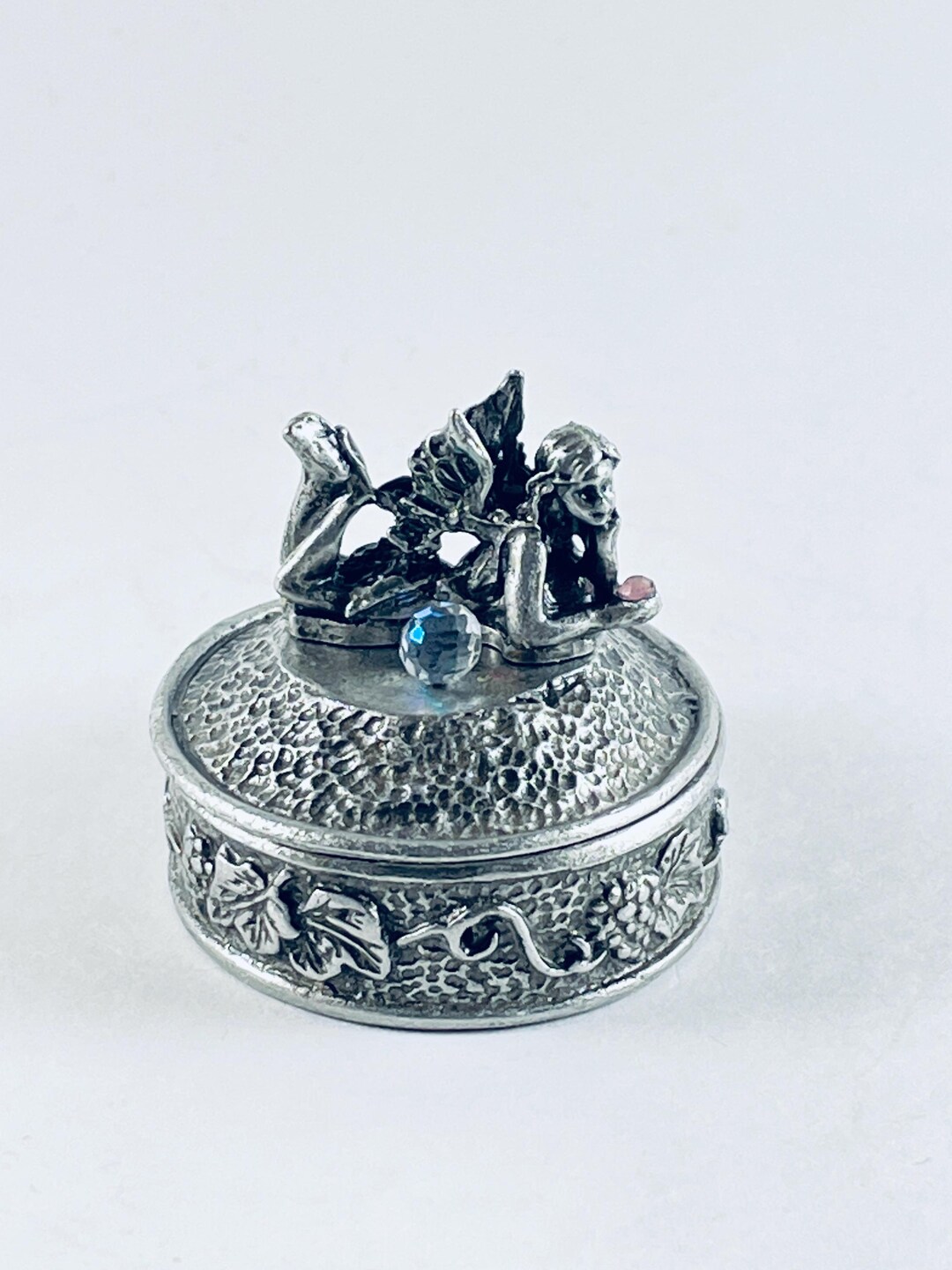 Pewter Trinket/tooth Fairy Box With Pewter Fairy and Crystals (#1) - Etsy