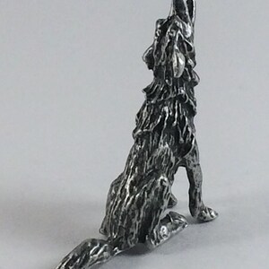 Pewter Sitting Howling Wolf - Etsy