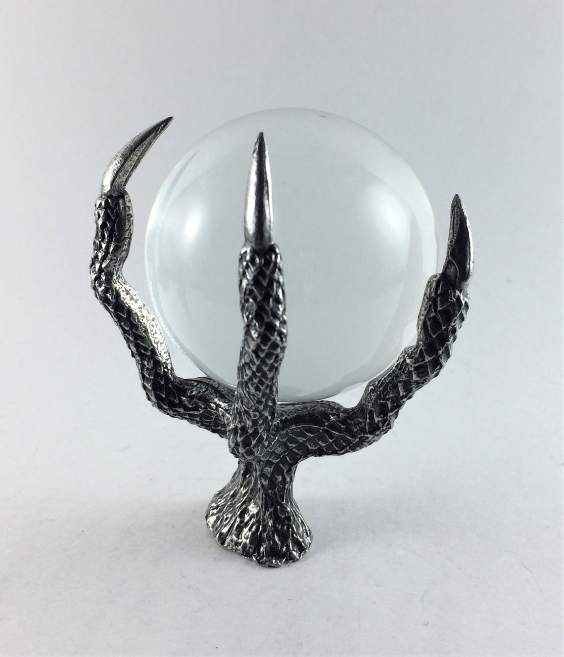 Pewter Dragon Claw Stand AND 50mm Clear CRYSTAL Ball - Etsy