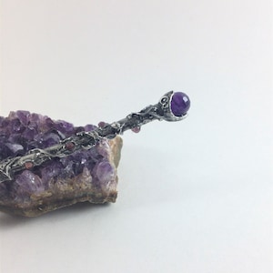 Pewter Celestial Star Athame - Genuine Purple Amethyst & Purple ...