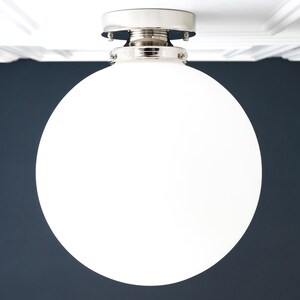 Frosted Glass Light 12 Inch Globe Art Deco Lighting Flush Mount Light ...