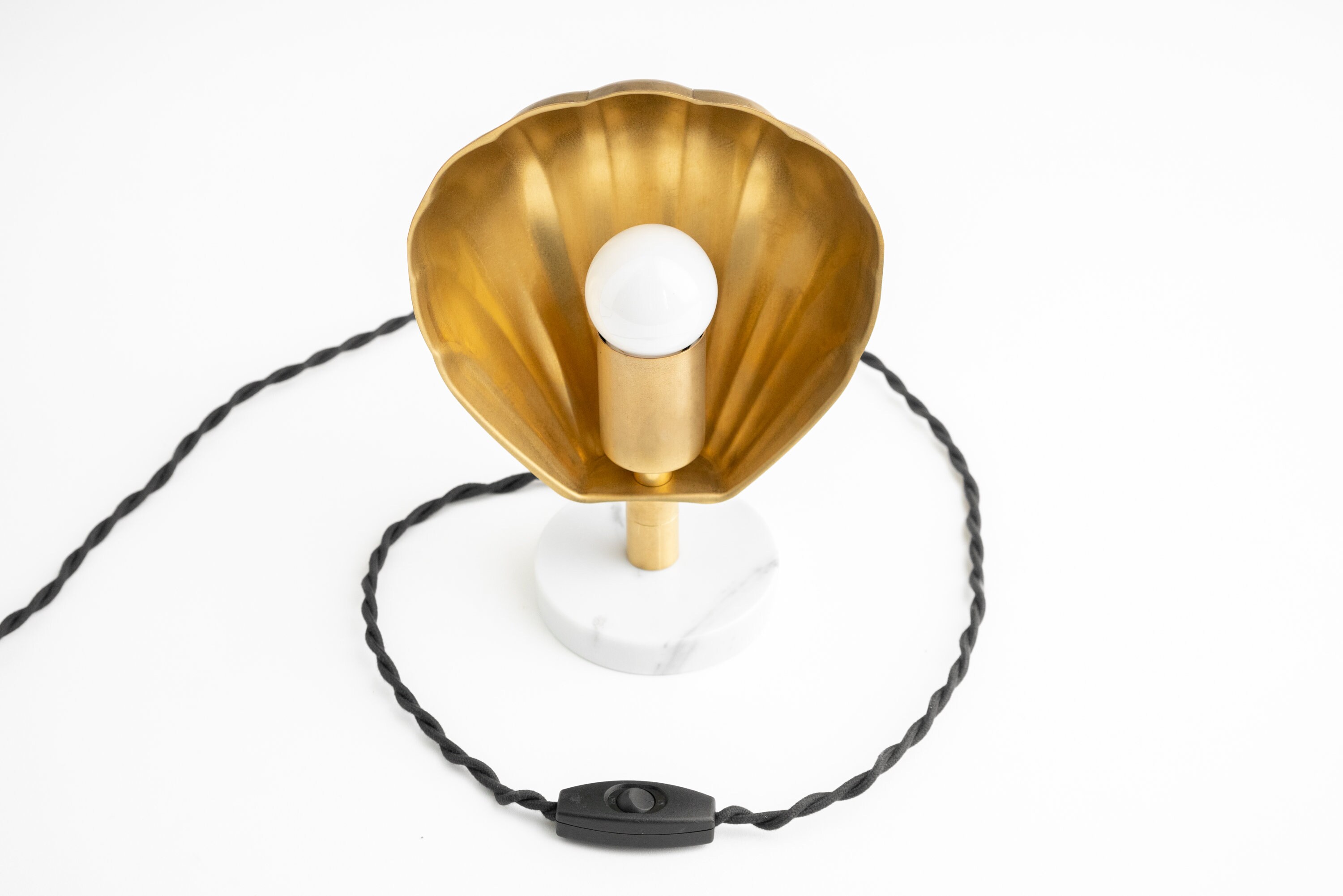 Shell Shade Light Art Deco Table Lamp Small Accent Lamp | Etsy