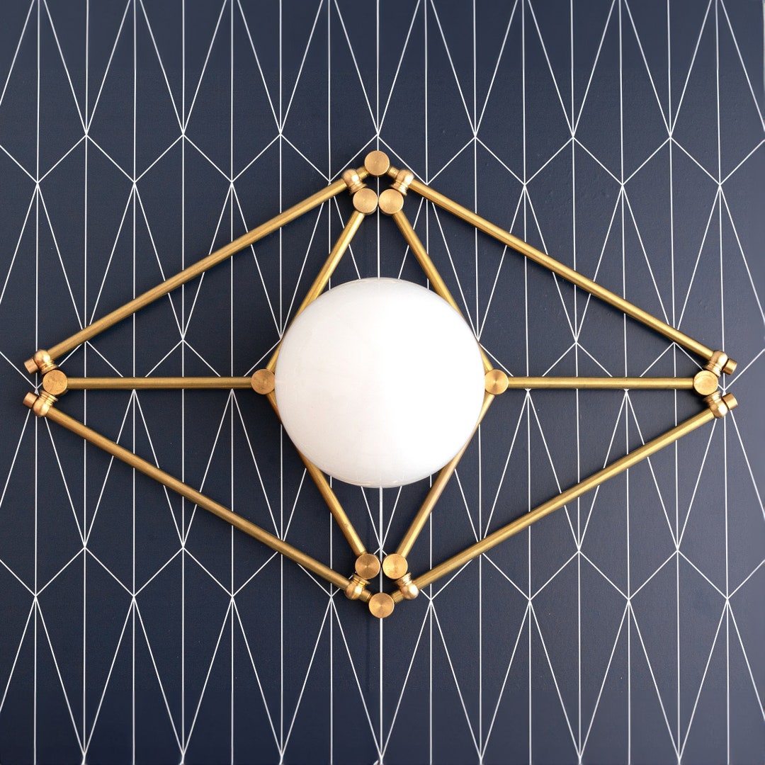 Geometric Fixture - Ceiling Fixture - Ceiling Lamp - Brass Light ...