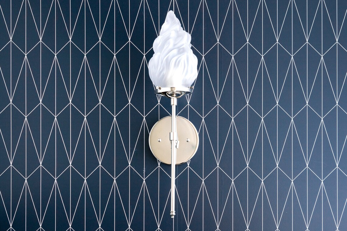 Deco Wall Light Art Deco Sconce Torch Light Flame Shade - Etsy