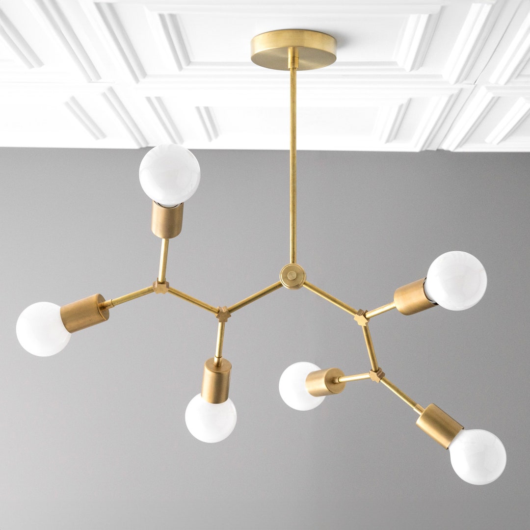Molecule Light - Modern Chandelier - 6 Bulb Light - Branching ...