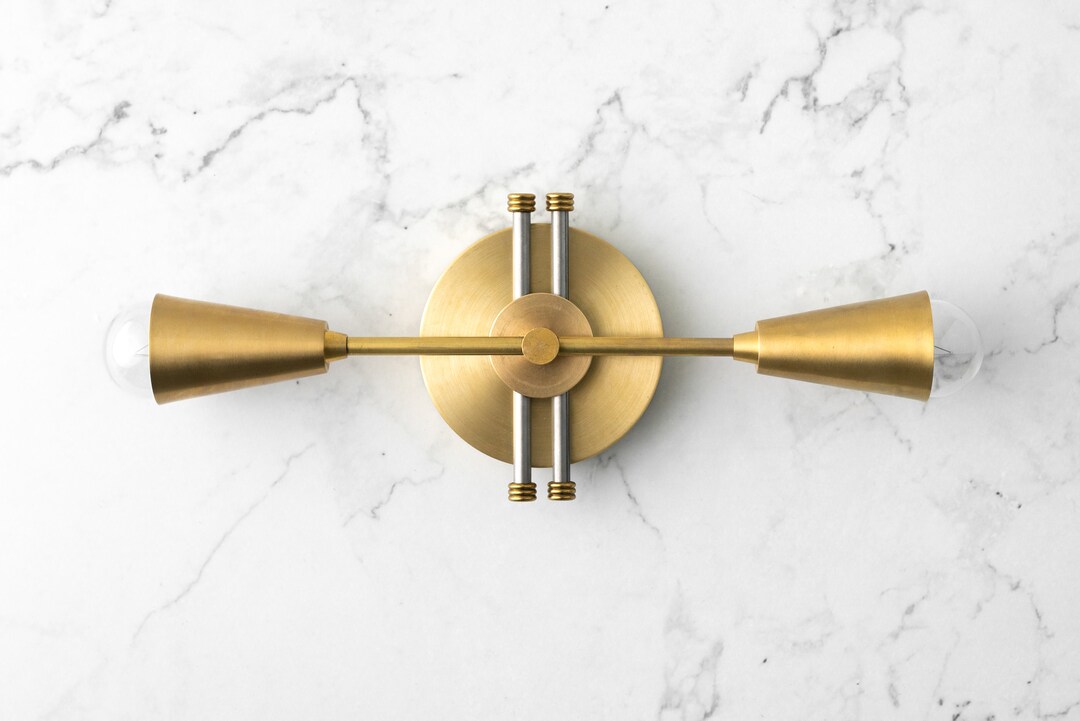 Brass Cone Vanity Bathroom Lighting Vanity Light Fixture - Etsy