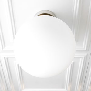 Frosted Glass Light 12 Inch Globe Art Deco Lighting Flush Mount Light ...