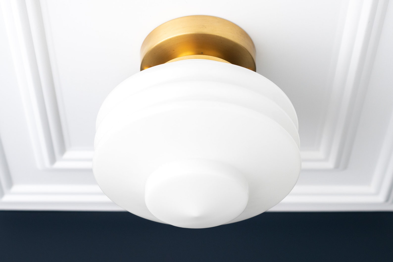 Art Deco Ceiling Light Flush Mount Light Decorative Ribbed Shade Light ...