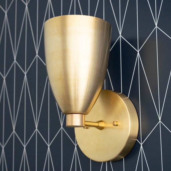 Brass Cone Wall Sconce - Etsy