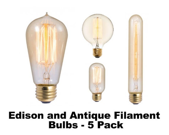 Edison and Vintage Style Bulbs 5 pack | Etsy