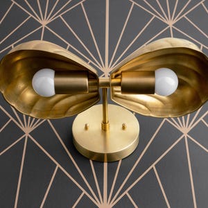 Shell Shade - Art Deco Vanity - Bathroom Lighting - Wall Lights - Brass ...