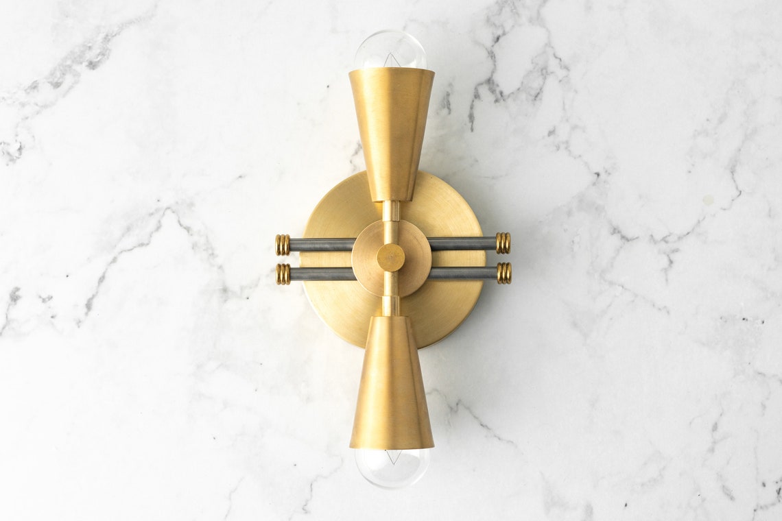 Brass Cone Light Light Fixture Industrial Lighting Art | Etsy