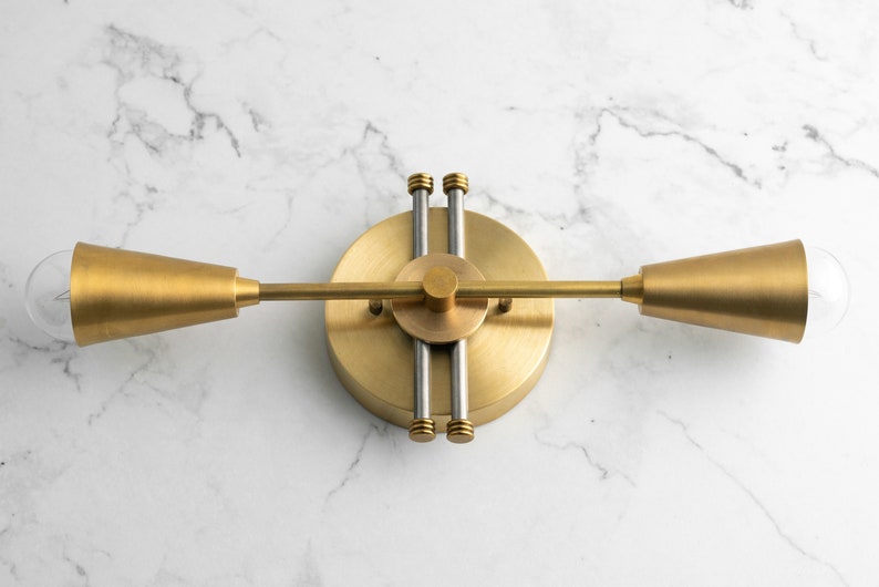Brass Cone Vanity Bathroom Lighting Vanity Light Fixture - Etsy