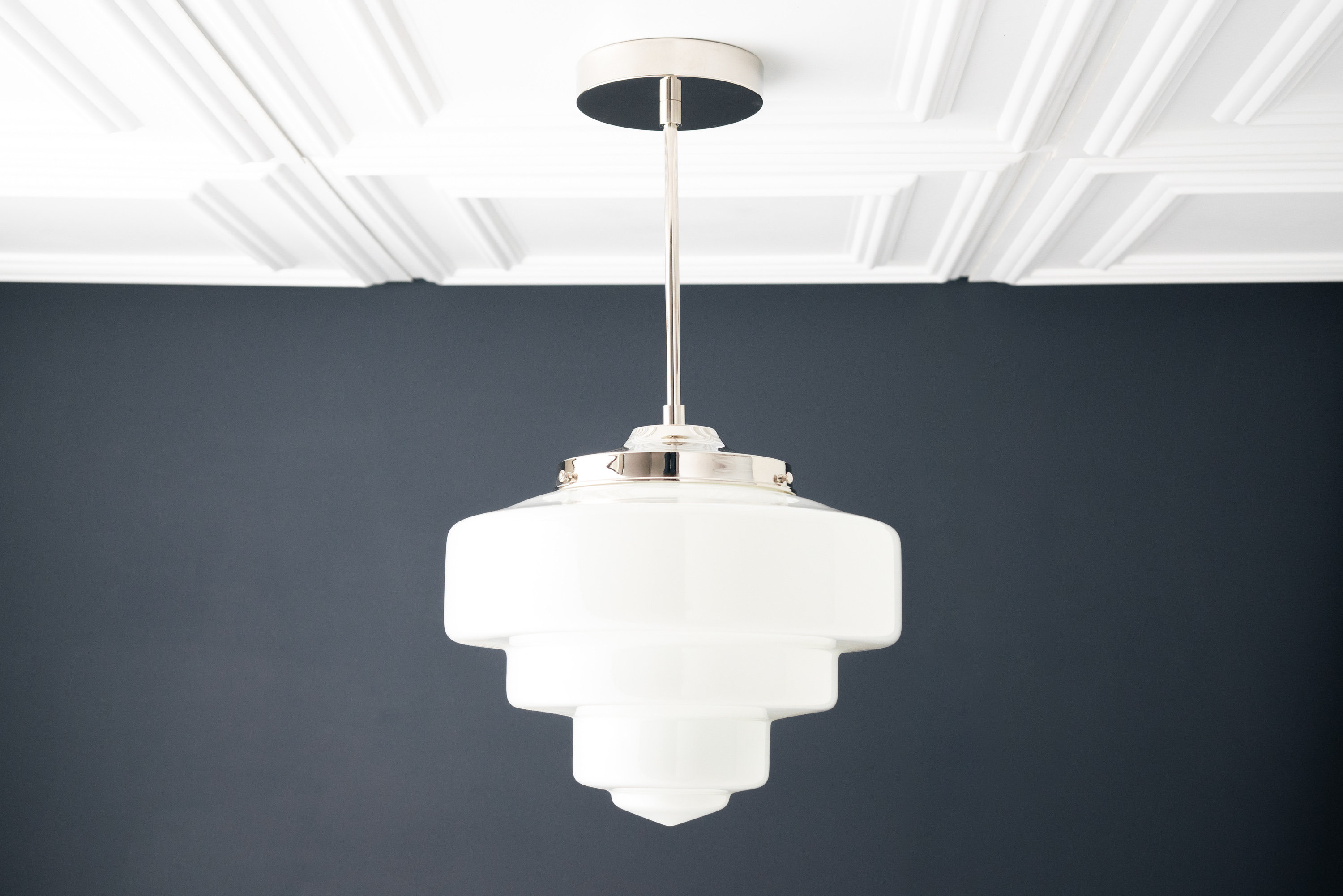 Art Deco Shade Pendant Light Opal Glass Ceiling Light - Etsy