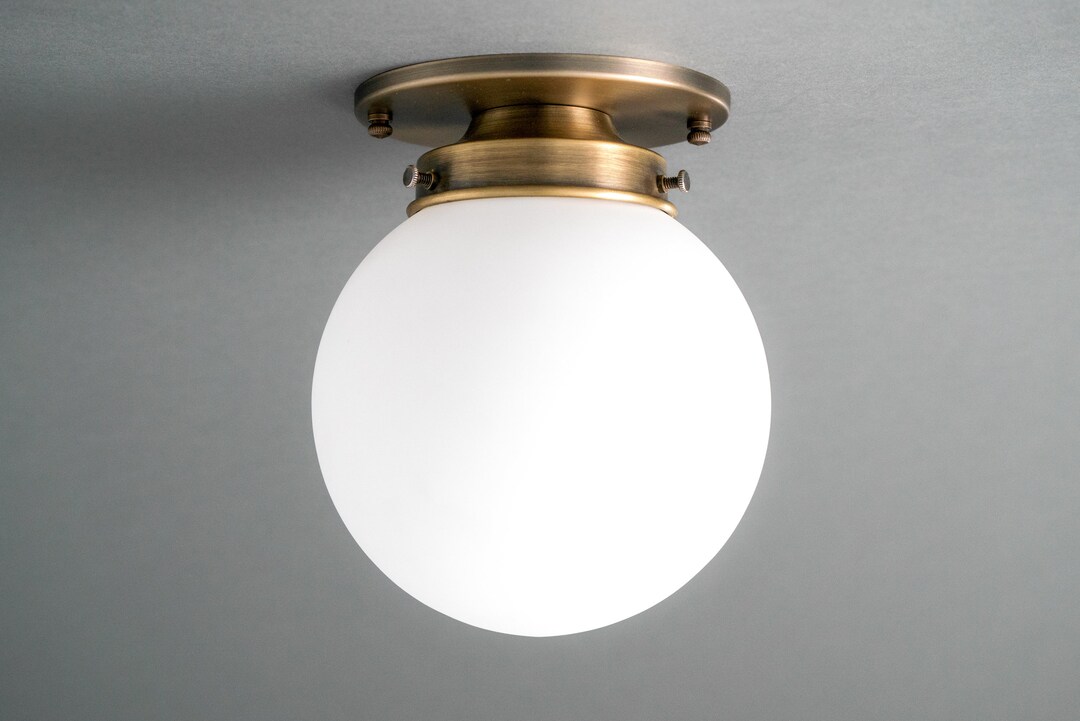 Globe Lighting 6in Satin Glass Globe Modern Ceiling Light Lighting ...