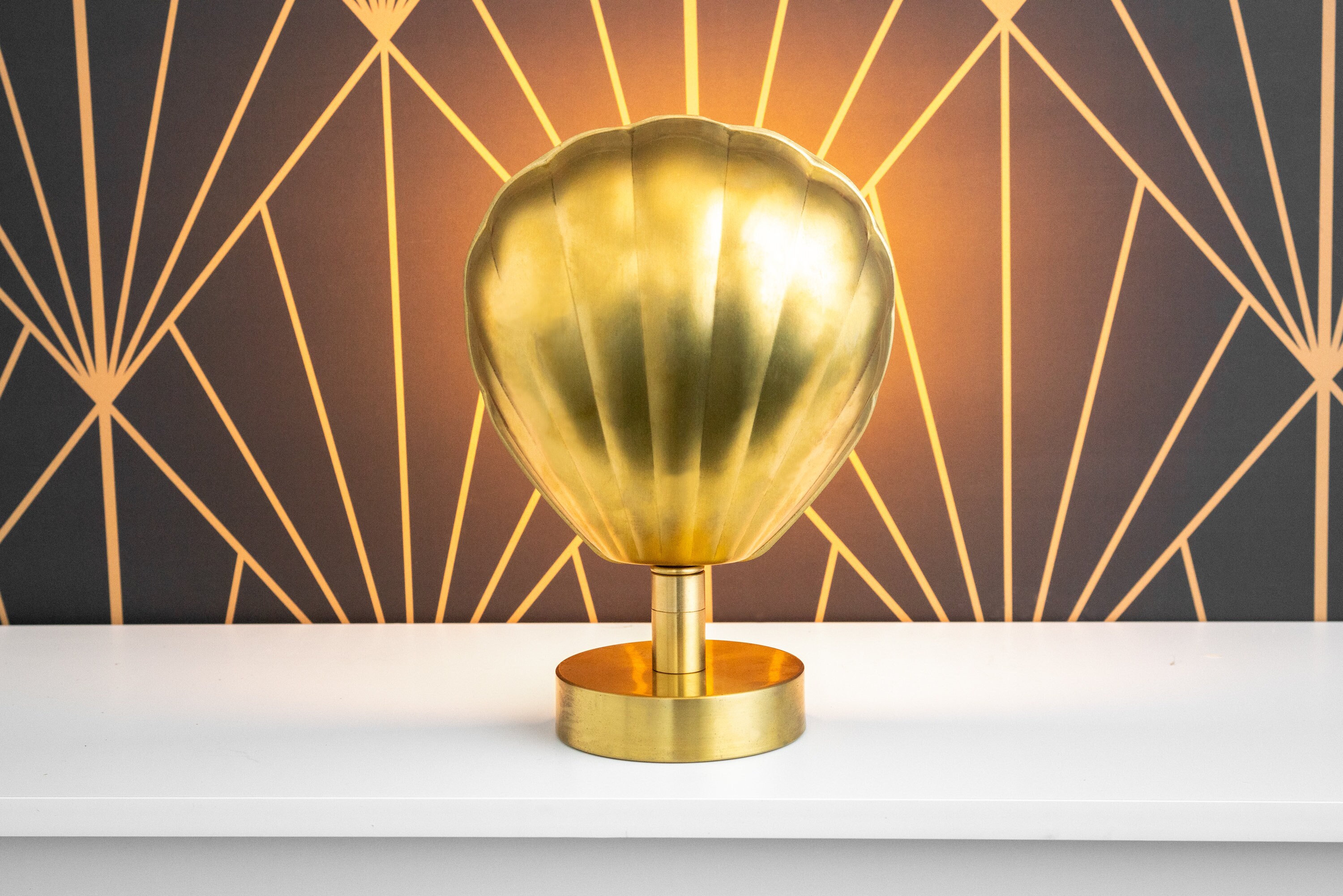 Shell Shade Light Art Deco Table Lamp Small Accent Lamp | Etsy