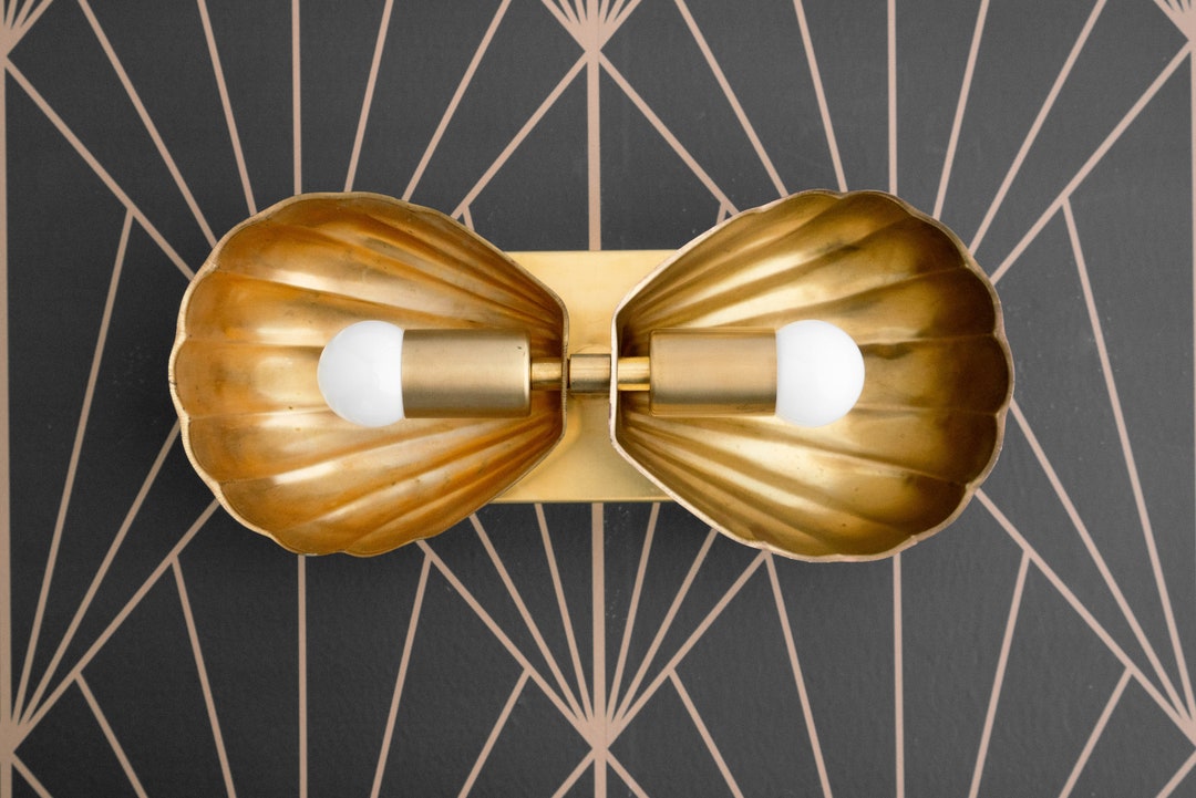 Deco Vanity Shell Light Art Deco Shell Retro Fixture - Etsy