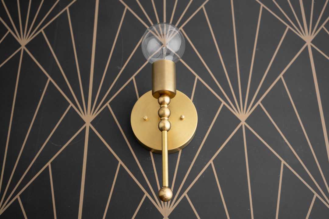 Art Deco Wall Light Gold Sconce Geometric Wall Sconce Deco Lighting ...