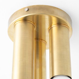 Three Column Brass Tube Light Unfinished Brass Light Fixture Elegant ...