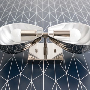 Deco Vanity Shell Light Art Deco Shell Retro Fixture Bathroom Lighting ...