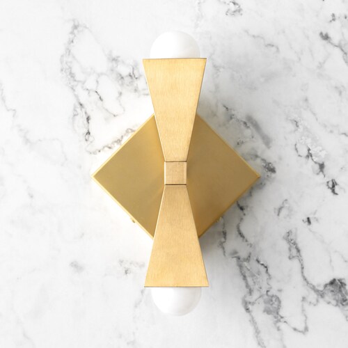 Geometric Wall Light Art Deco Sconce Brass Wall Light | Etsy