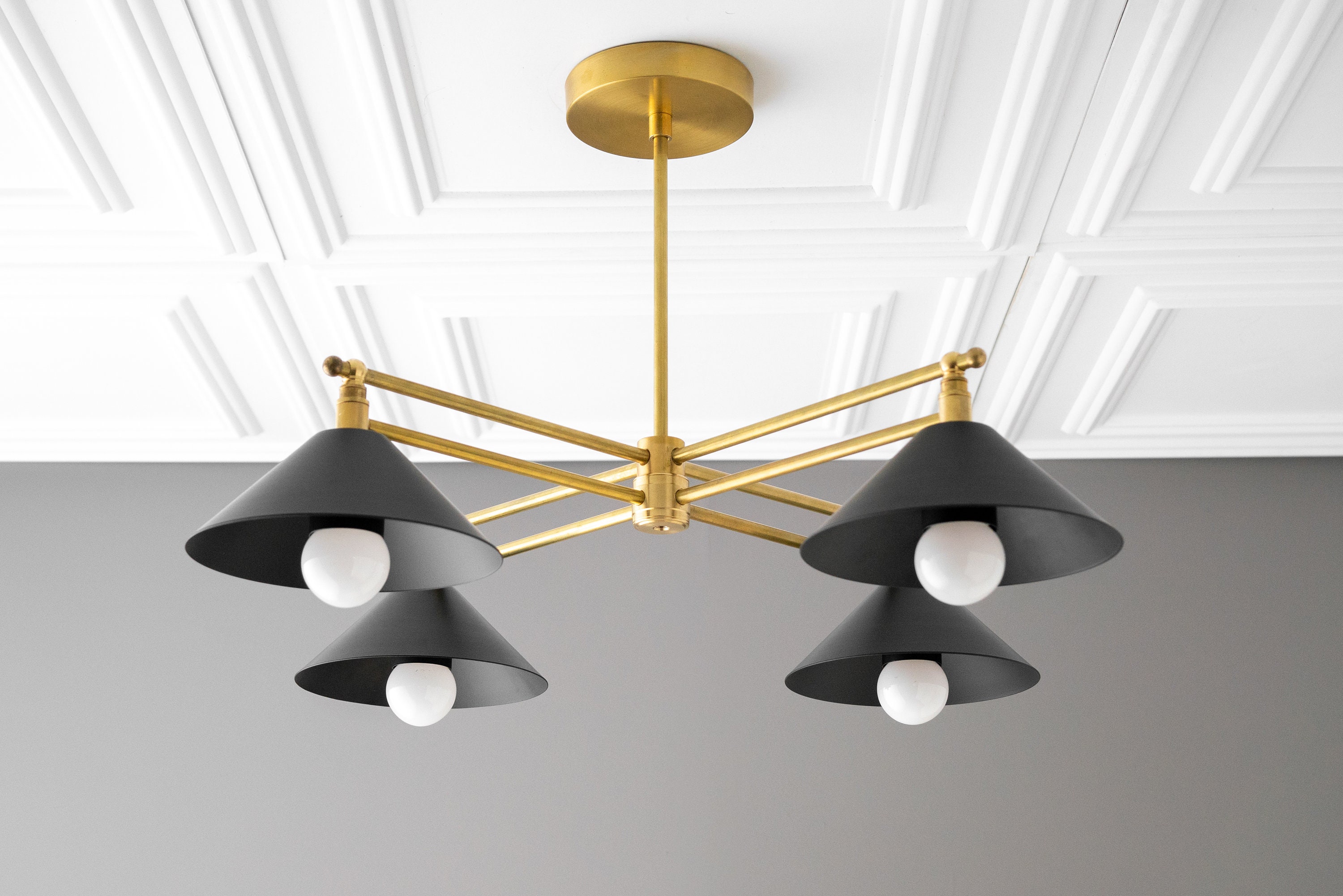 Gold Chandelier Modern Light Fixture Square Chandelier - Etsy