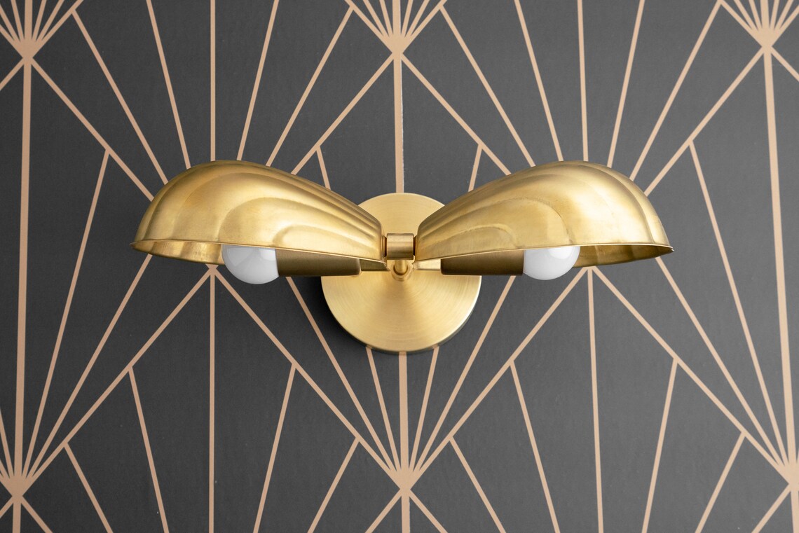 Shell Shade Art Deco Vanity Bathroom Lighting Wall - Etsy