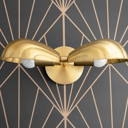 Shell Shade Art Deco Vanity Bathroom Lighting Wall - Etsy