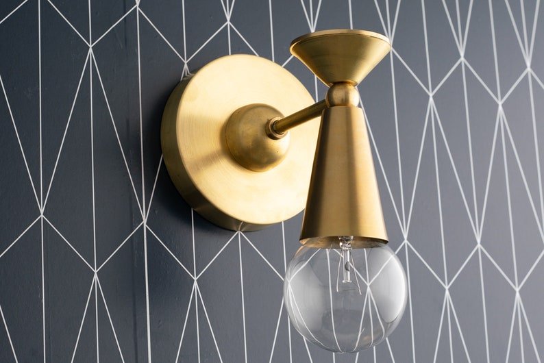 Art Deco Lighting Art Deco Sconce Brass Sconce Geometric - Etsy
