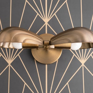 Shell Shade Art Deco Vanity Bathroom Lighting Wall Lights Brass ...