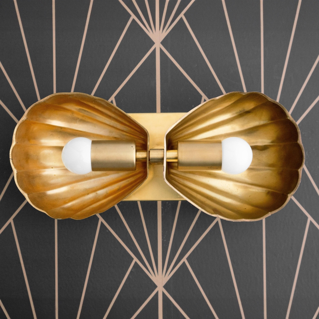 Deco Vanity - Shell Light - Art Deco Shell - Retro Fixture - Bathroom ...