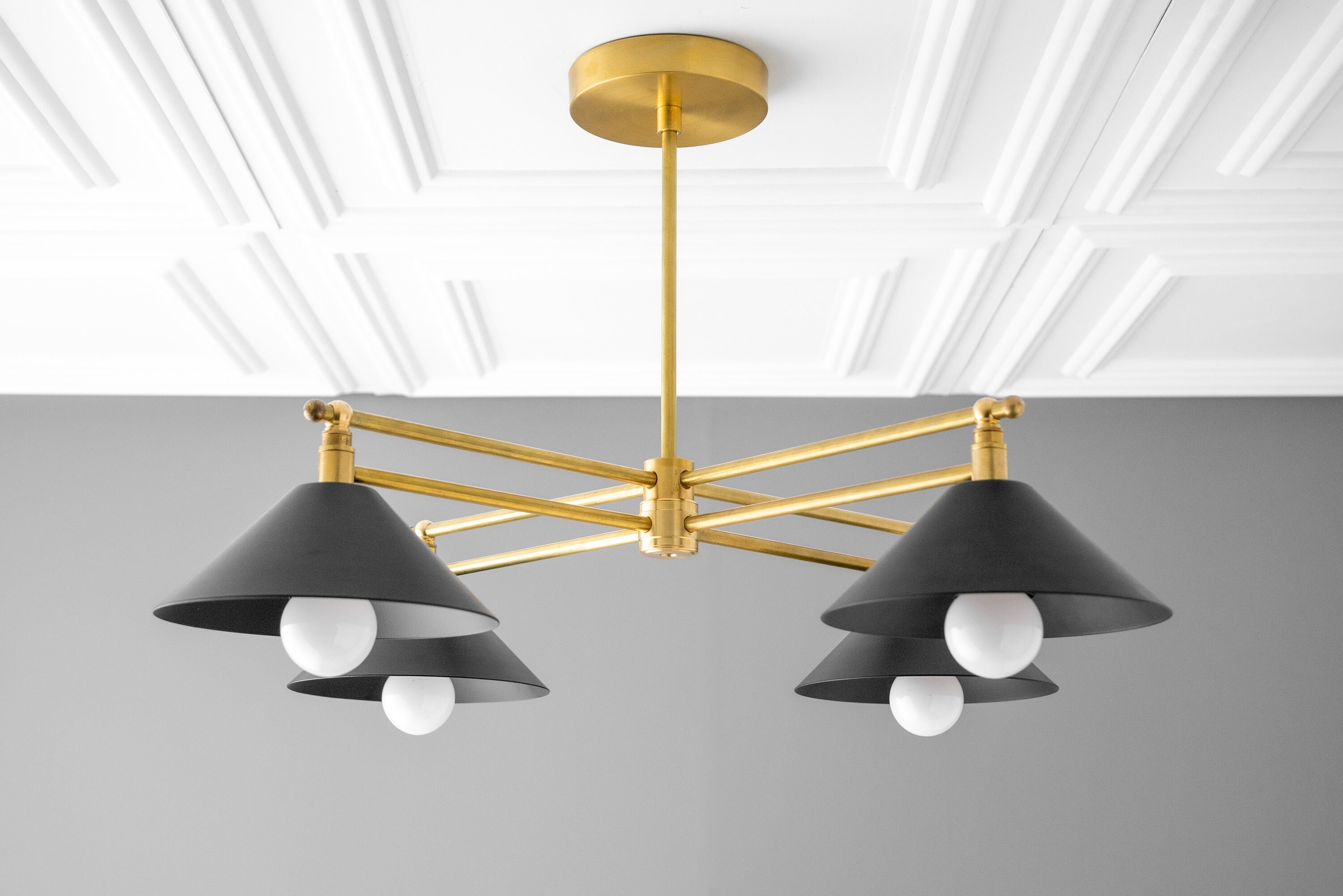 Gold Chandelier Modern Light Fixture Square Chandelier - Etsy