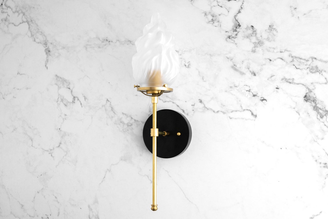Deco Wall Light Art Deco Sconce Torch Light Flame Shade - Etsy