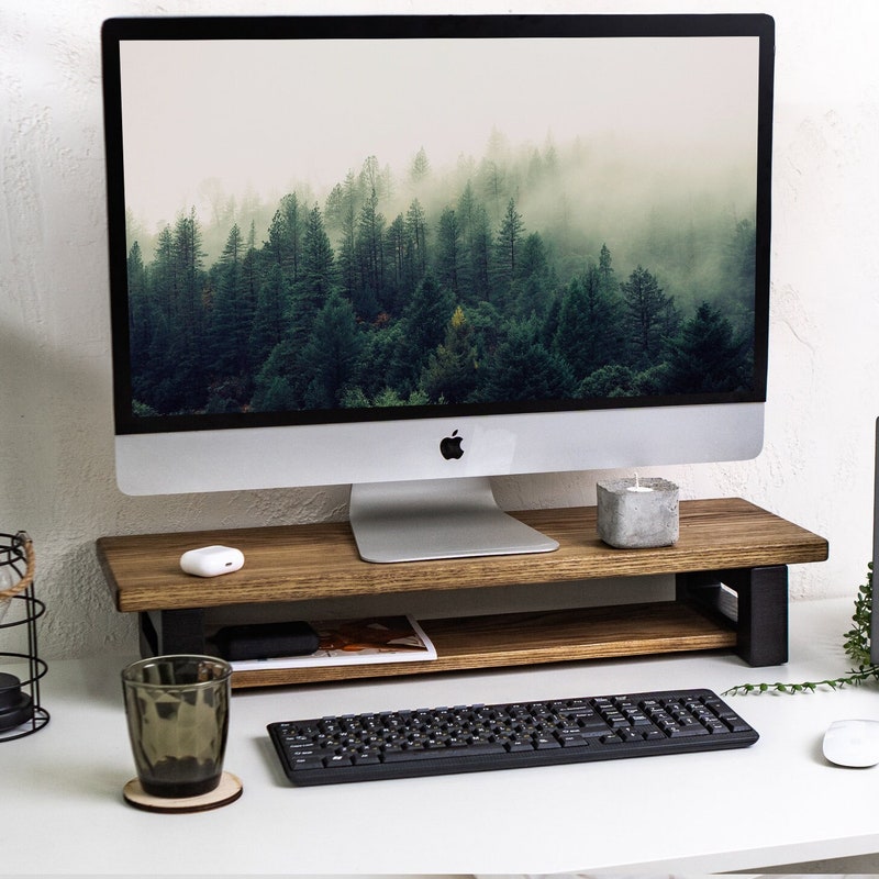 Wood Monitor Stand - Etsy