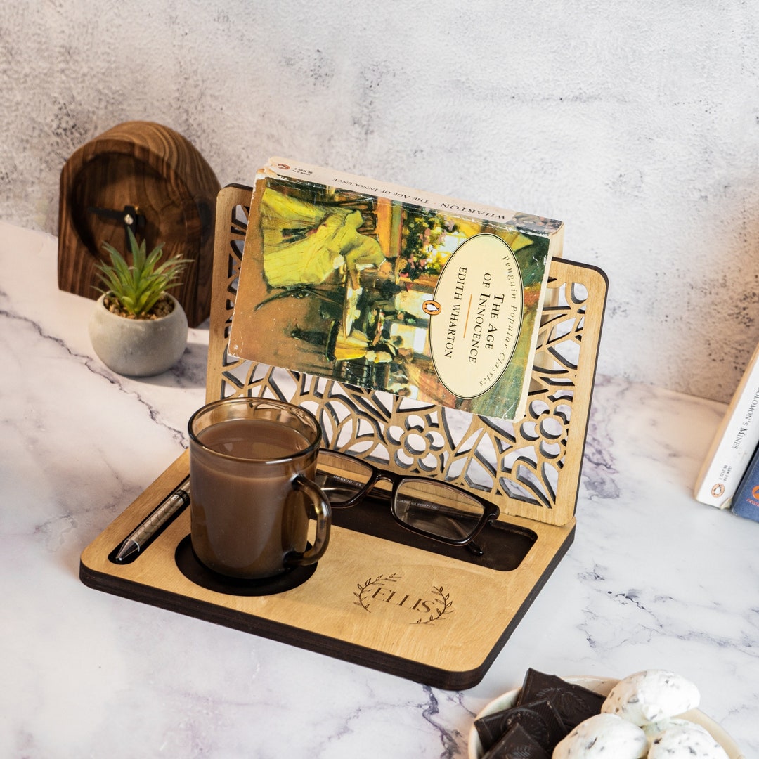 Personalized Book Stand Holder, Book Lover Gift, Book Rest, Mom Gift ...