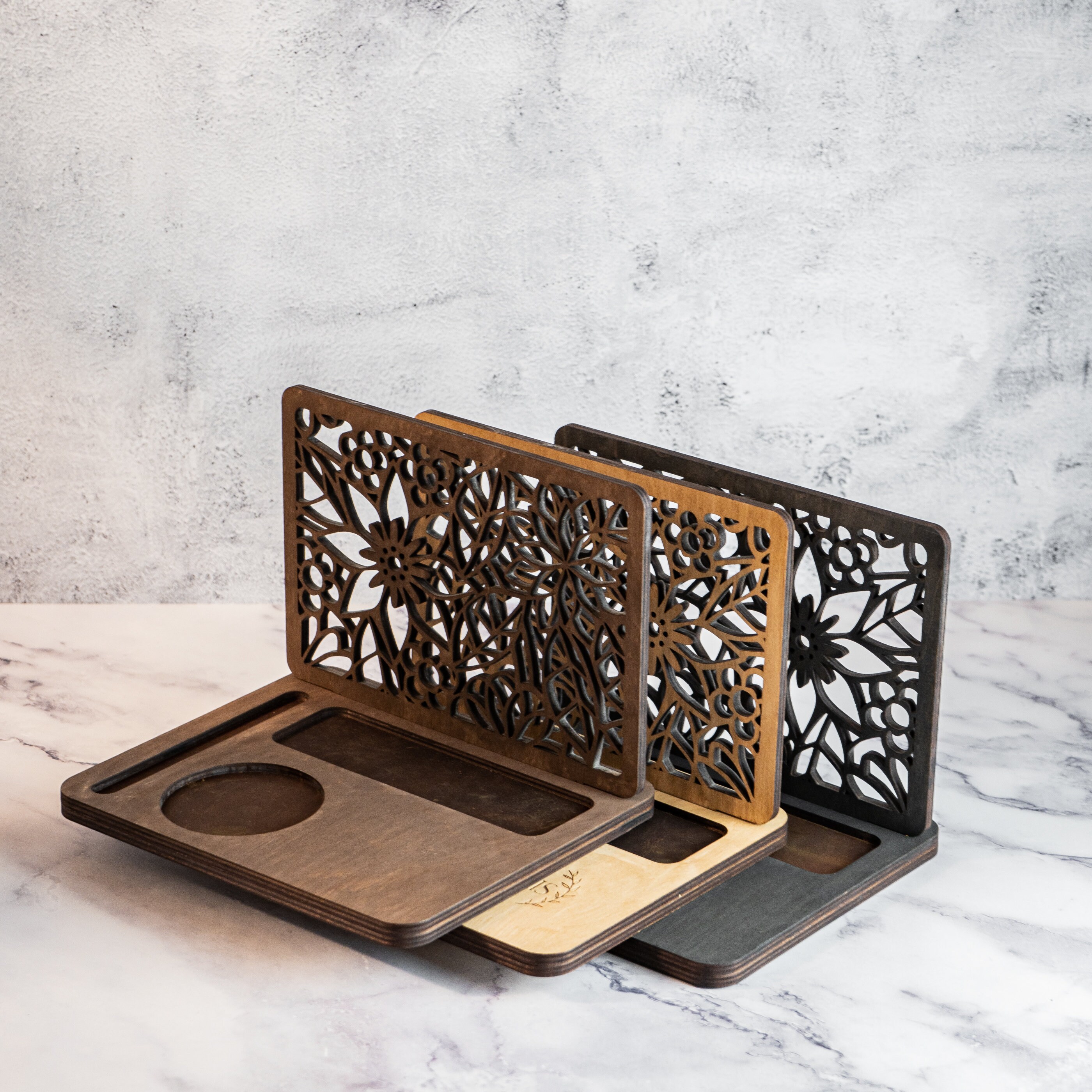 Wooden Book Stand With Religious Design, Engraved Catholic Gift ...
