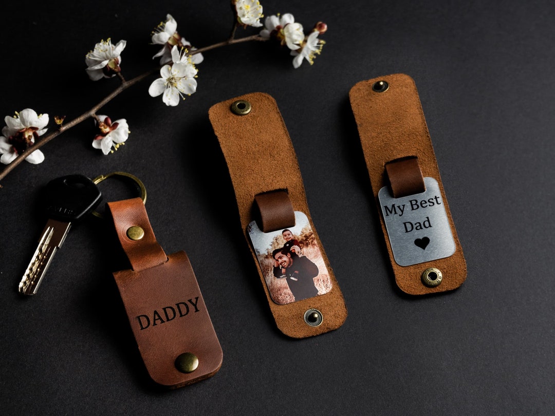 Photo Keychain for Husband, Custom Photo Leather Key Holder, Boyfriend ...